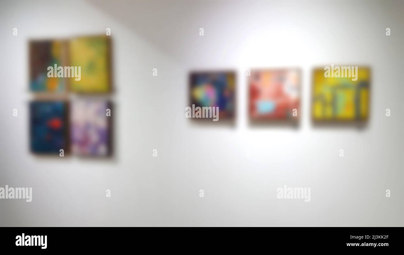 Art gallery generic background. Intentionally blurred editing post ...