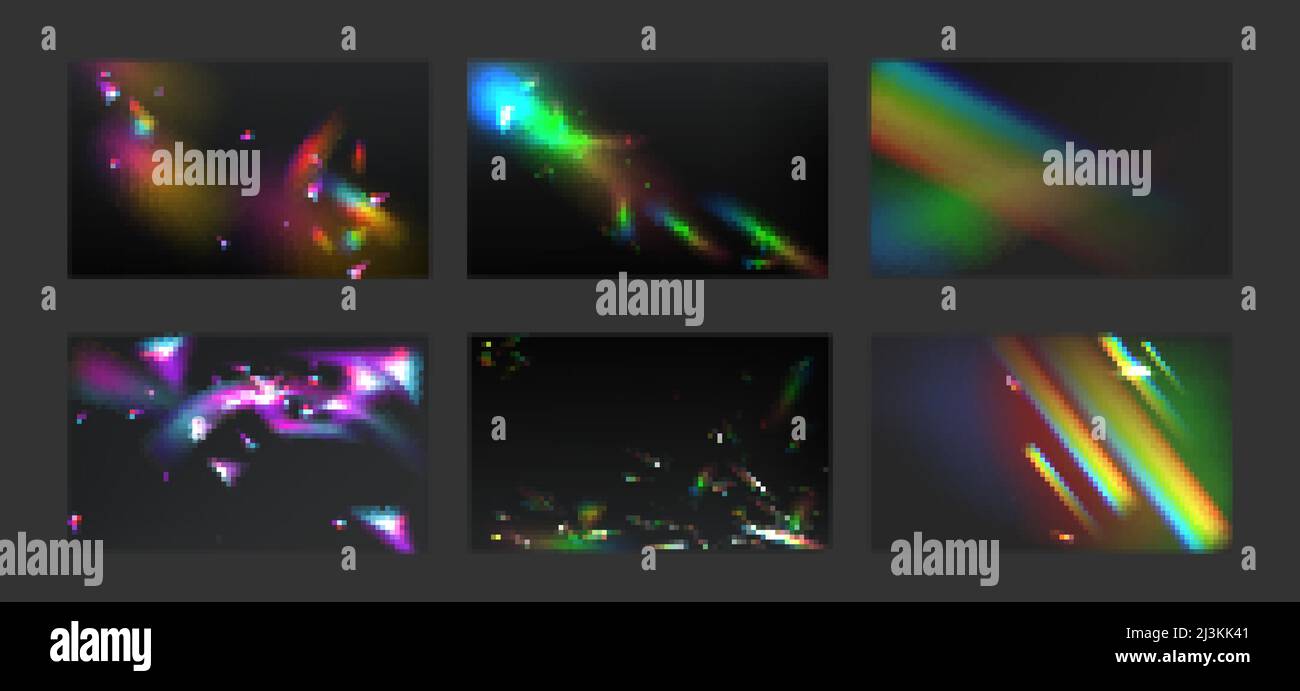 Light effect diamond prism flare collection. Backgrounds with rainbow ...