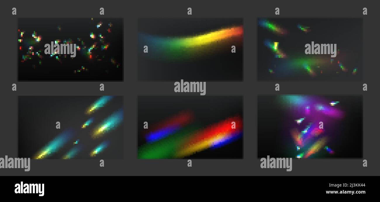 Rainbow crystal lights collection of backgrounds. Prism flare ...