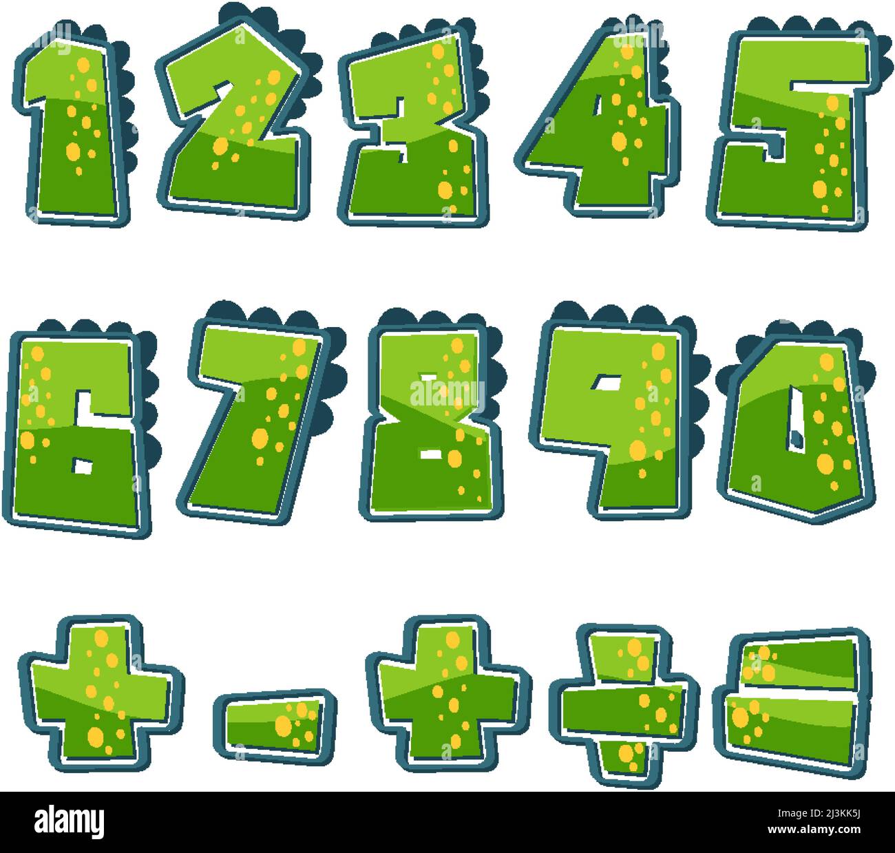 Counting number 0 to 9 and math symbols illustration Stock Vector Image ...