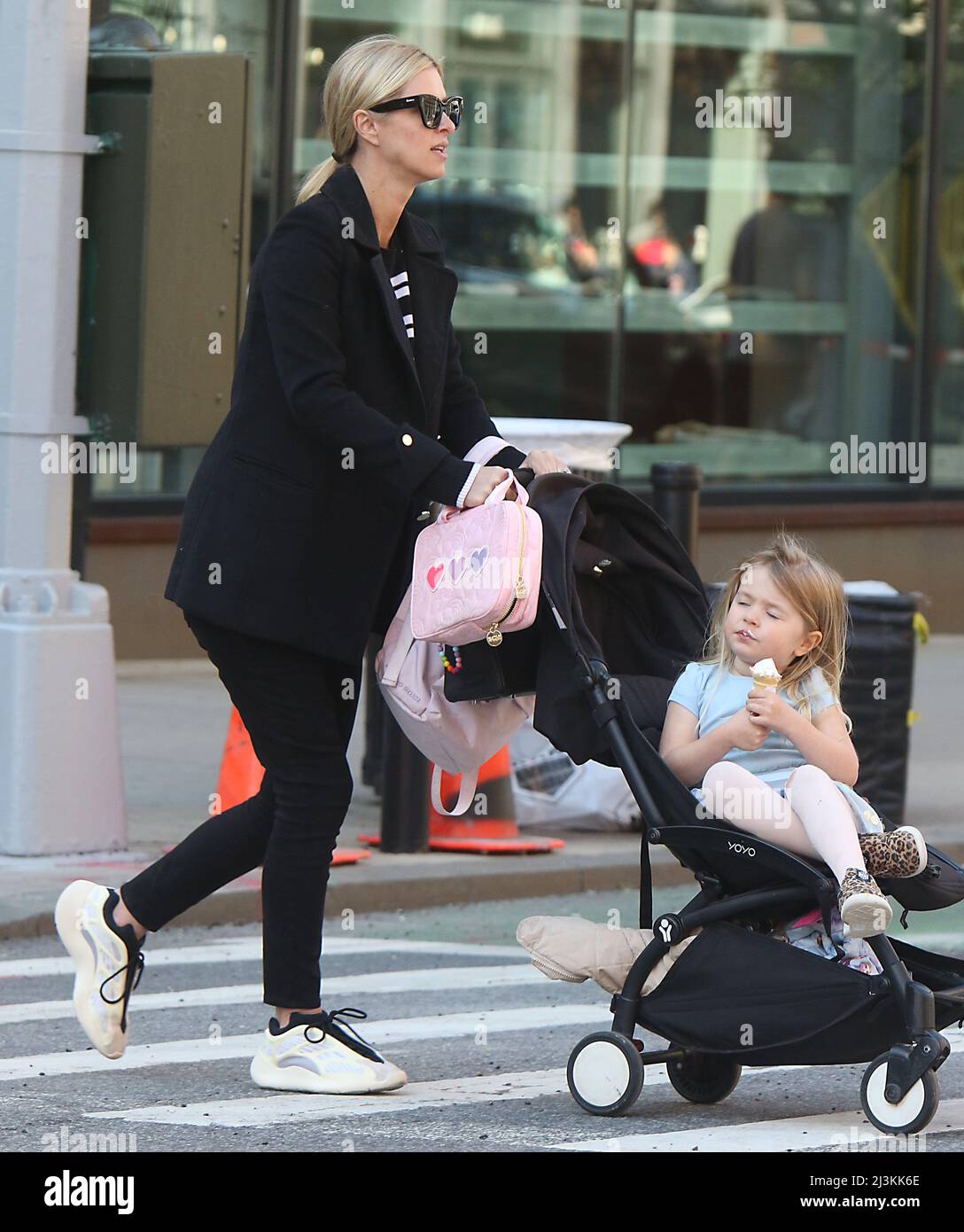 New York, NY, USA. 08th Apr, 2022. Nicky Hilton Rothschild walking ...