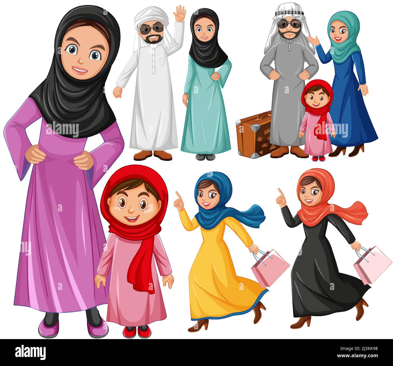 Arabic people in traditional costume illustration Stock Vector Image ...