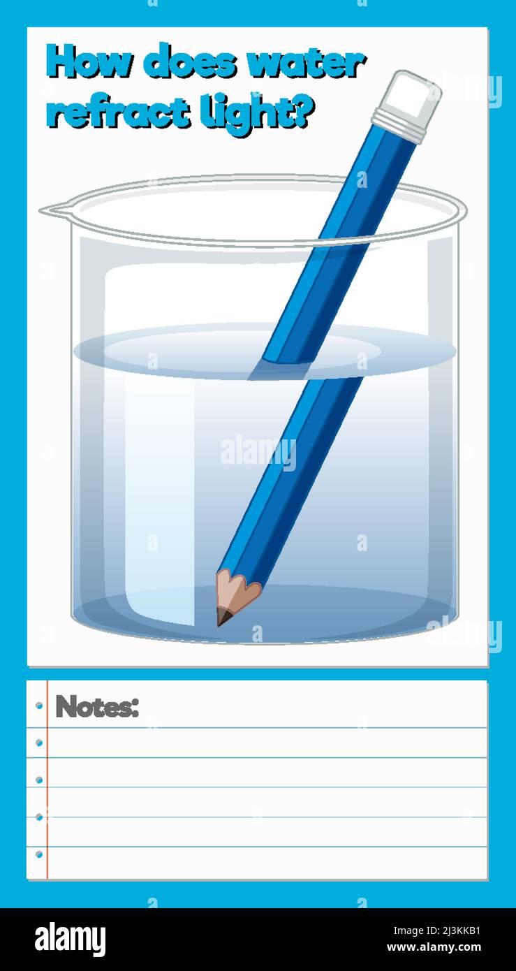 Science Experiment Log Worksheet of water refract light illustration ...