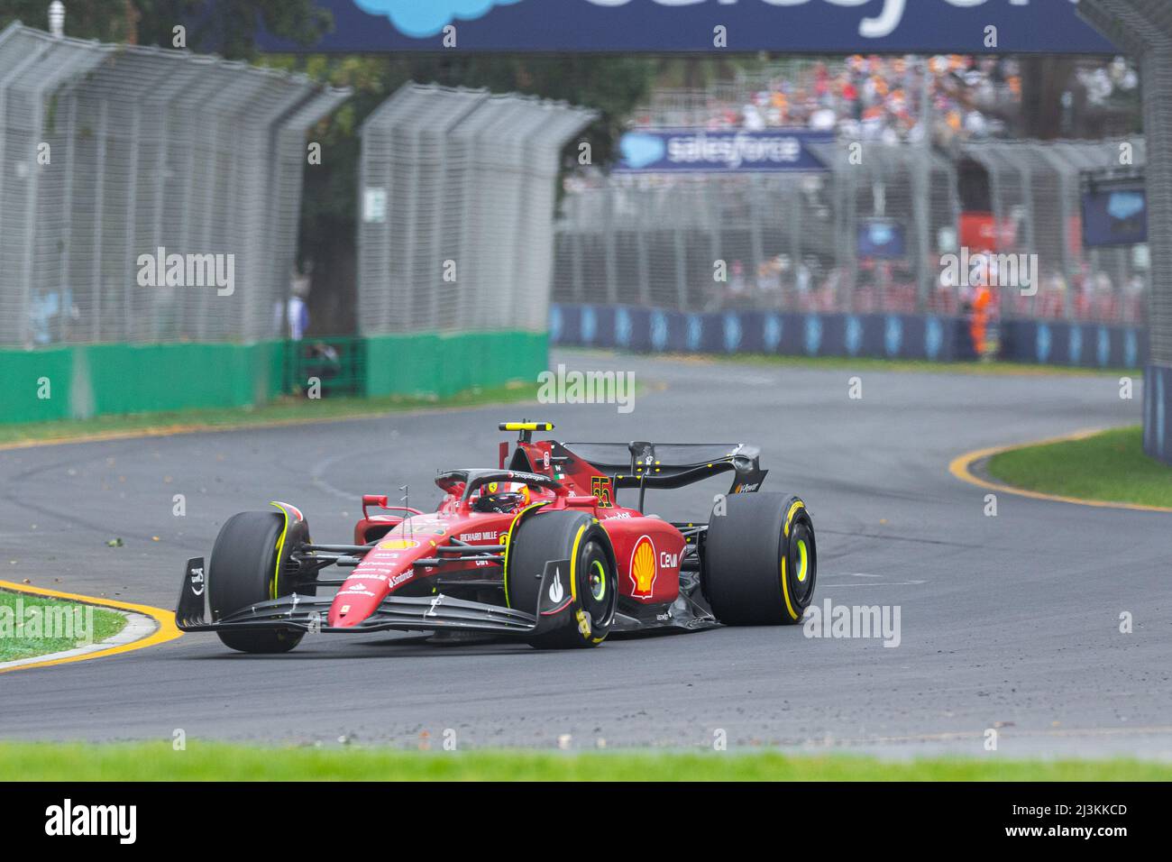 Carlos Sainz of Spain drives the number 55 Ferrari F1-75 during ...