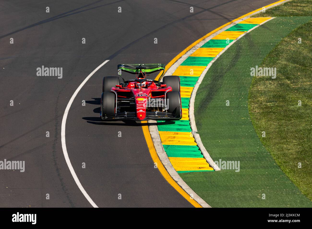 Charles Leclerc of Monaco drives the number 16 Ferrari F1-75 during practice ahead of the 2022 ...