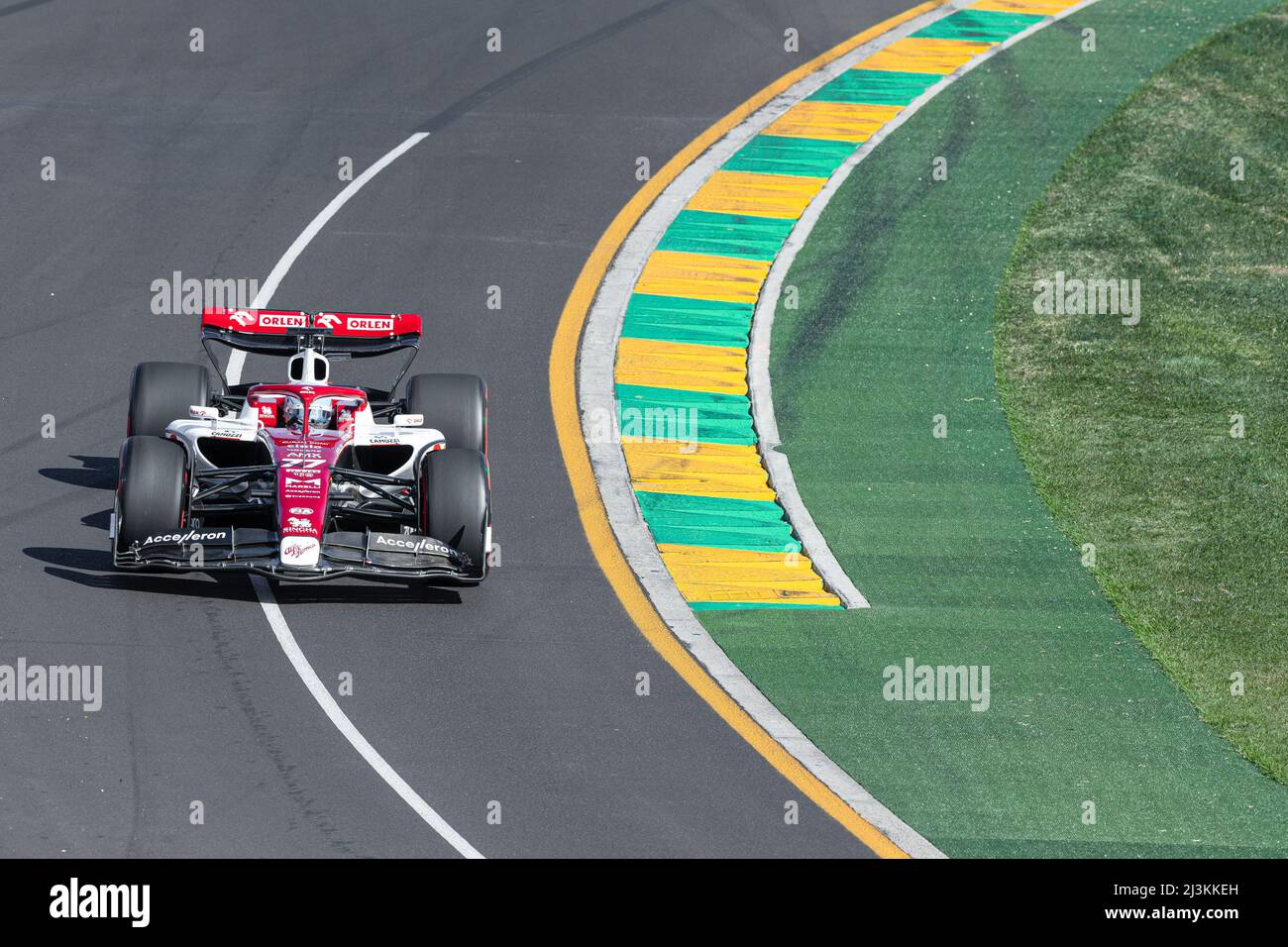 Valtteri Bottas of Finland drives the number 77 Alfa Romeo F1 C42 ...