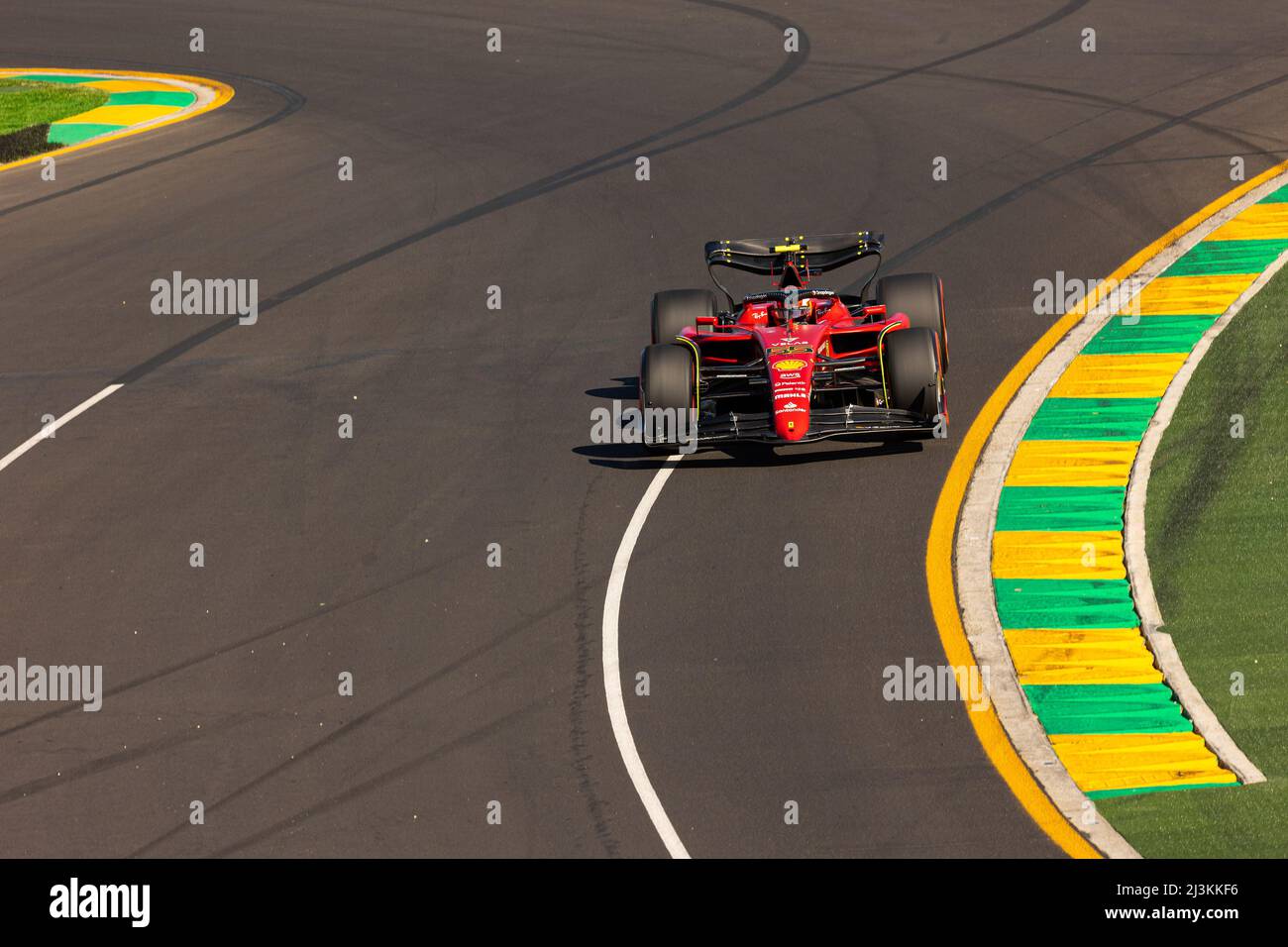 Carlos Sainz of Spain drives the number 55 Ferrari F1-75 during ...
