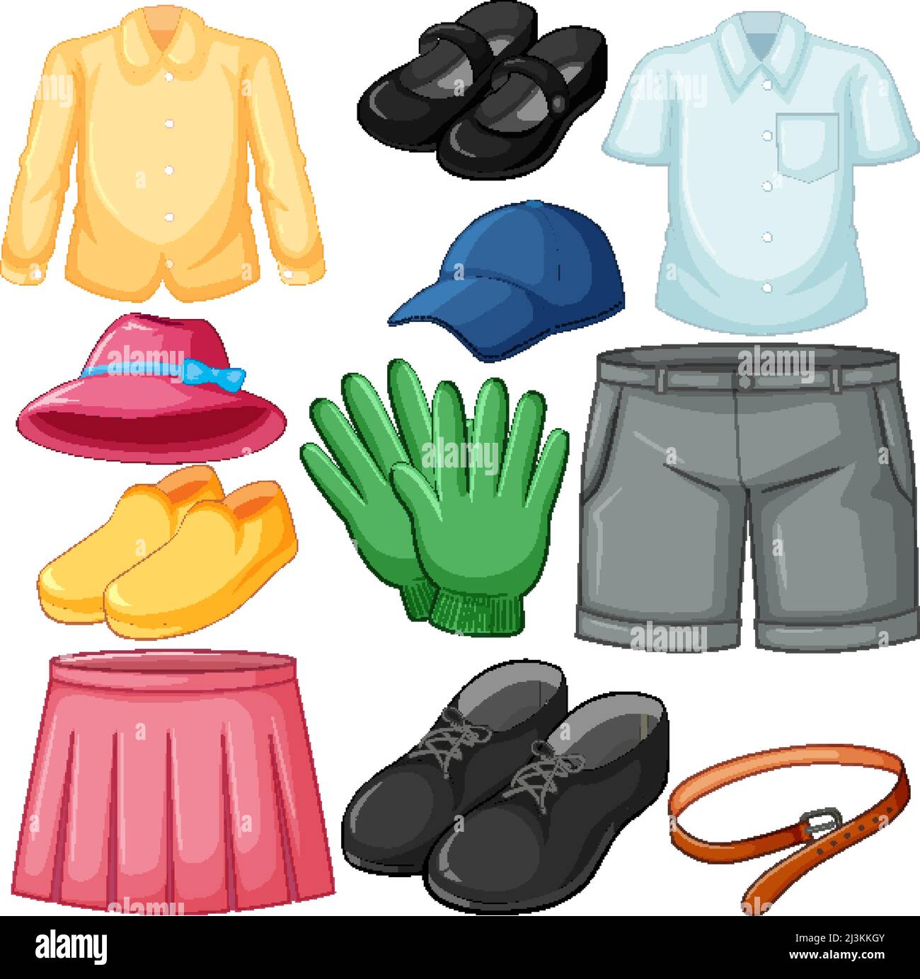 A set of different cloth on white background illustration Stock Vector ...