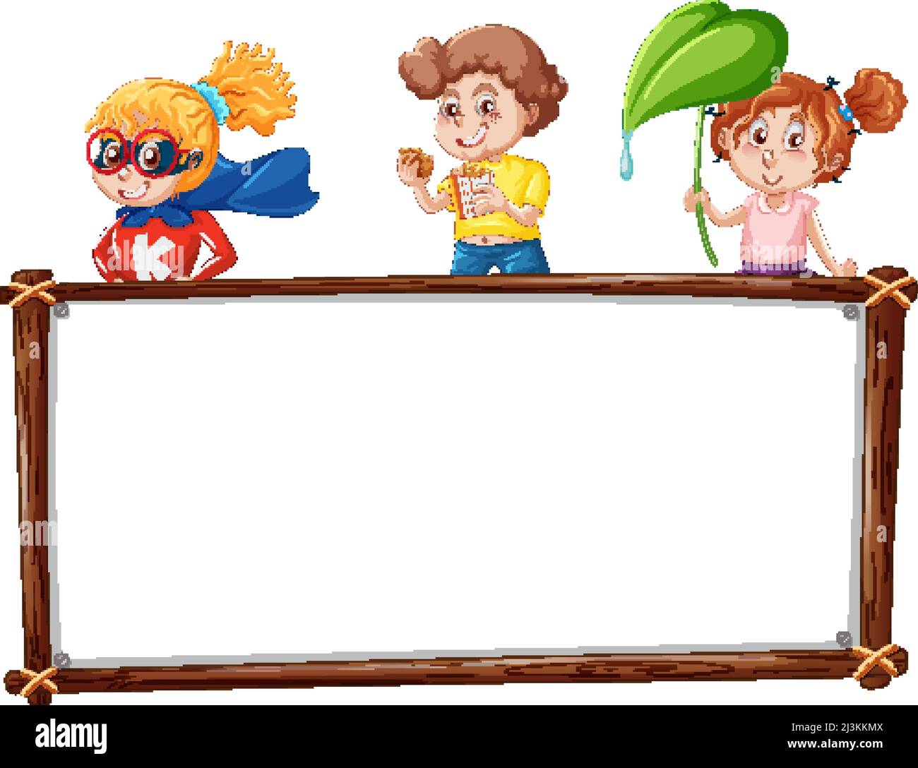 Board template with happy kids illustration Stock Vector Image & Art ...