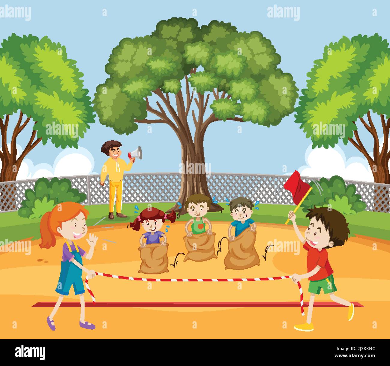 Kids doing physical activity illustration Stock Vector Image & Art - Alamy