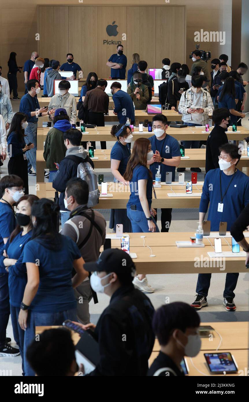 South Korea. 09th Apr, 2022. 09th Apr, 2022. Apple Myeongdong opens ...