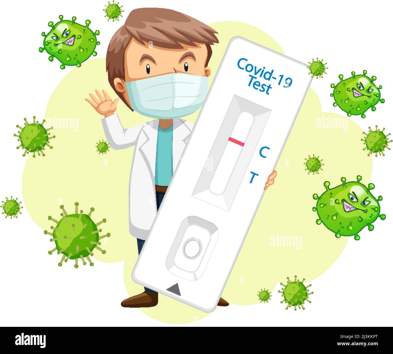 Covid-19 testing with antigent test kit illustration Stock Vector Image ...
