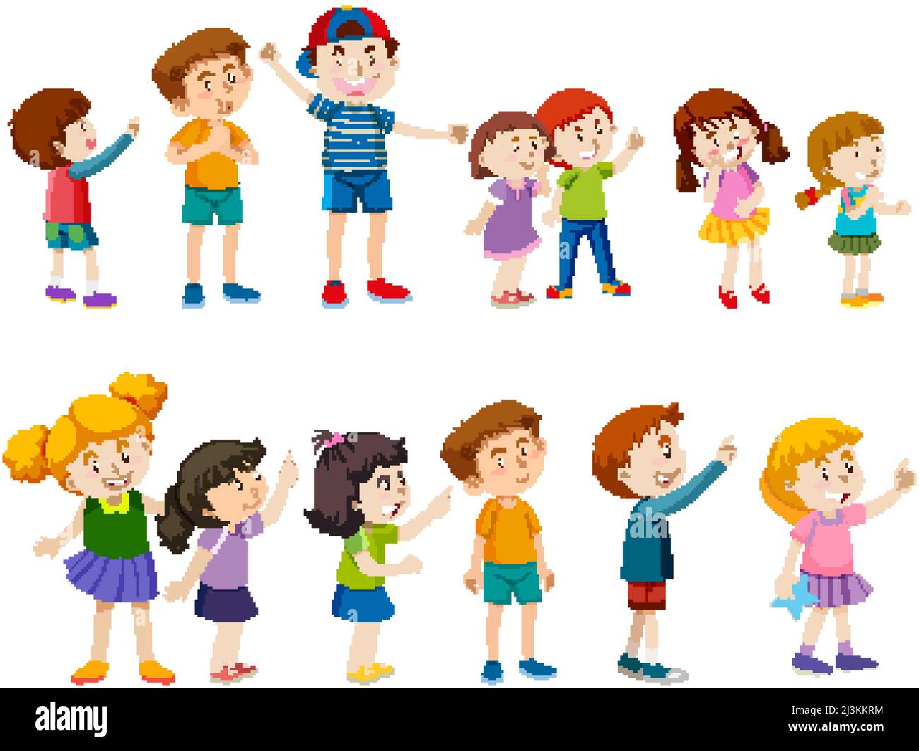Many children with happy face illustration Stock Vector Image & Art - Alamy