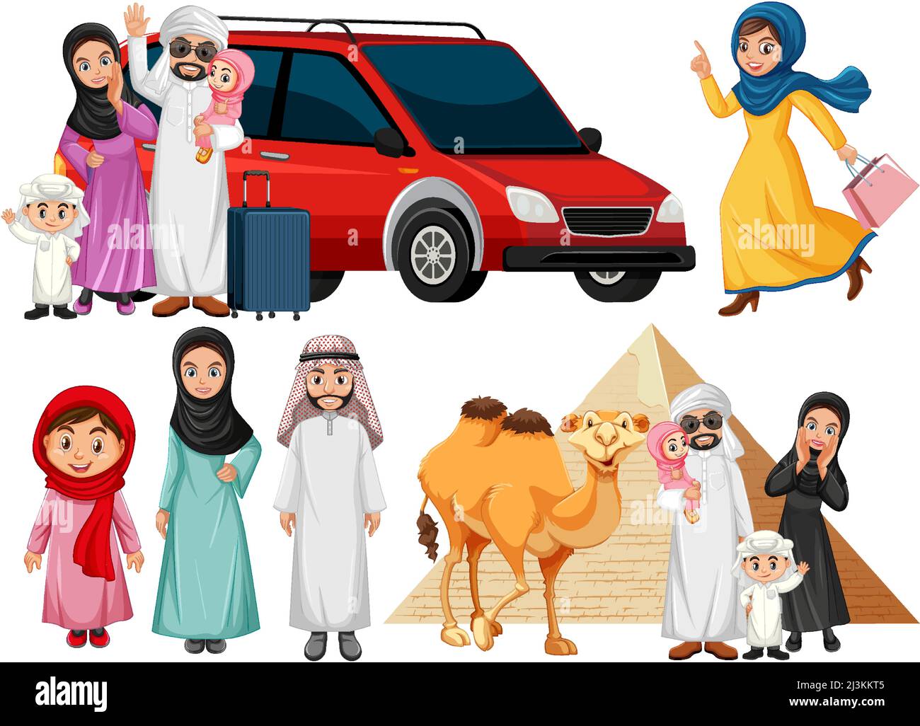 Arabic people with car illustration Stock Vector Image & Art - Alamy