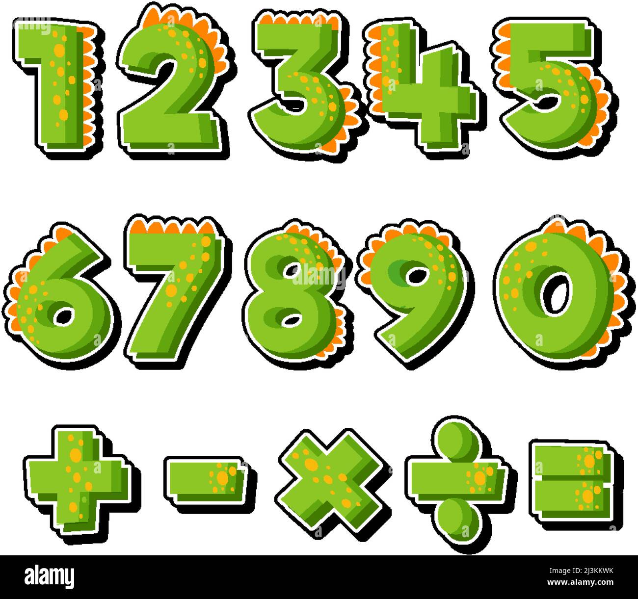 Counting number 0 to 9 and math symbols illustration Stock Vector Image ...
