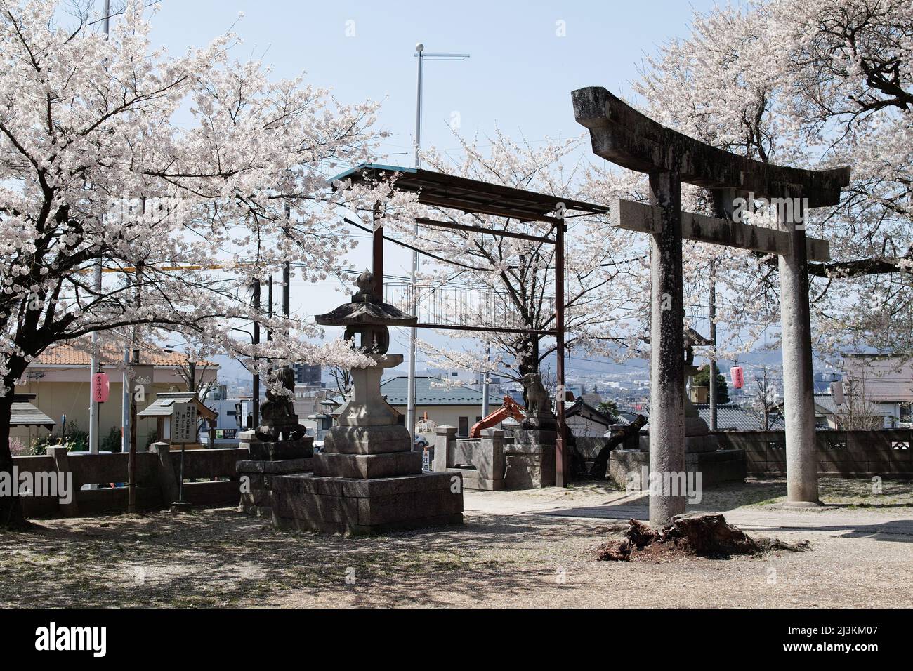 iida, nagano, japan, 2022/08/04 , entrance of the Omiya Suwa Jinja in ...