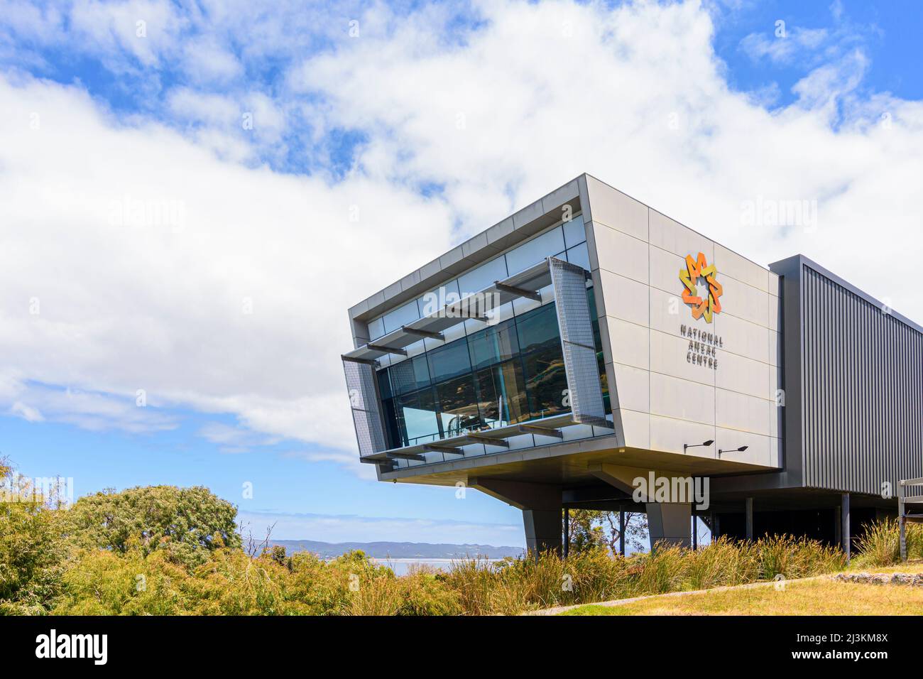 Cantilevered National Anzac Centre, a modern museum commemorating the ...