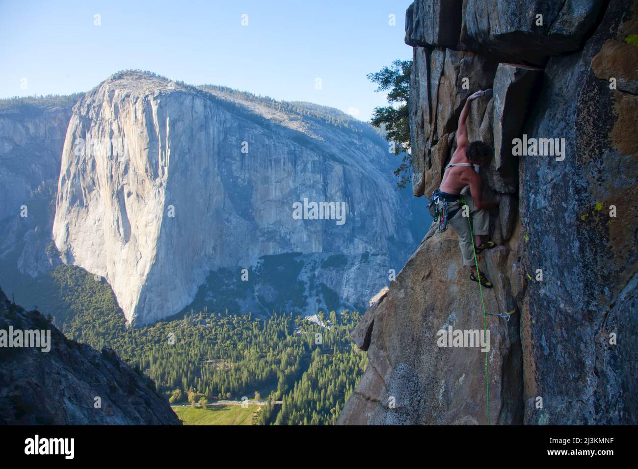 A climber on the tallest freestanding spire in the United States, the ...