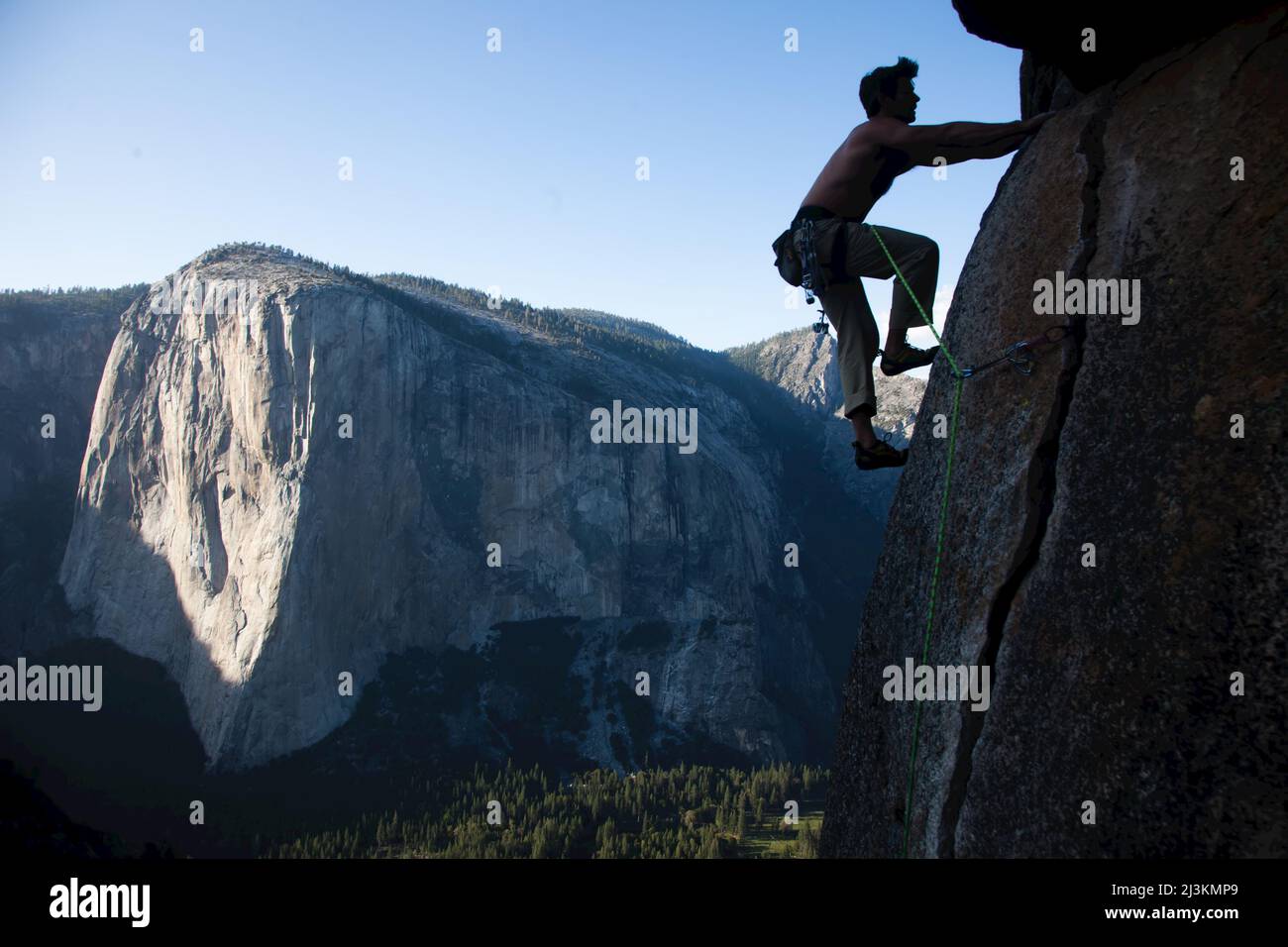 A climber on the tallest freestanding spire in the United States, the ...