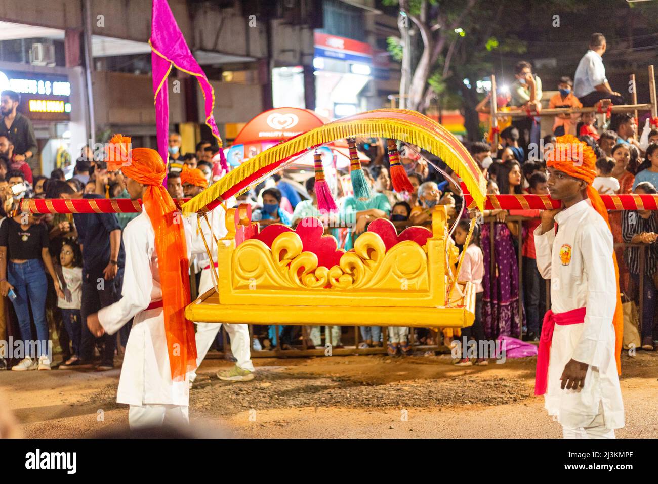 Panaji, Goa, India, March 26th 2022: A medley of colours, folk dancers ...