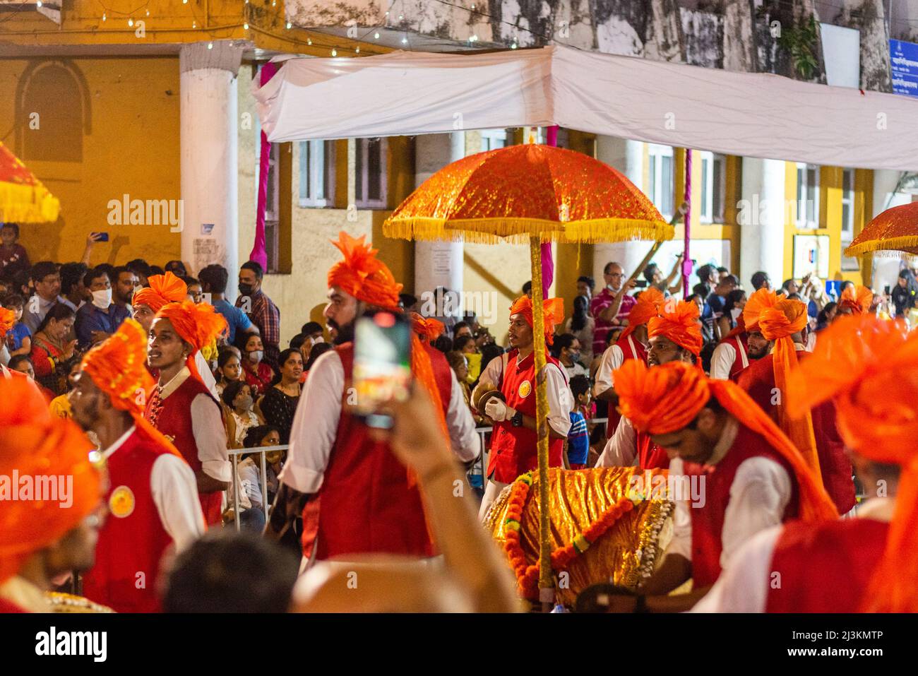 Panaji, Goa, India, March 26th 2022: A medley of colours, folk dancers ...