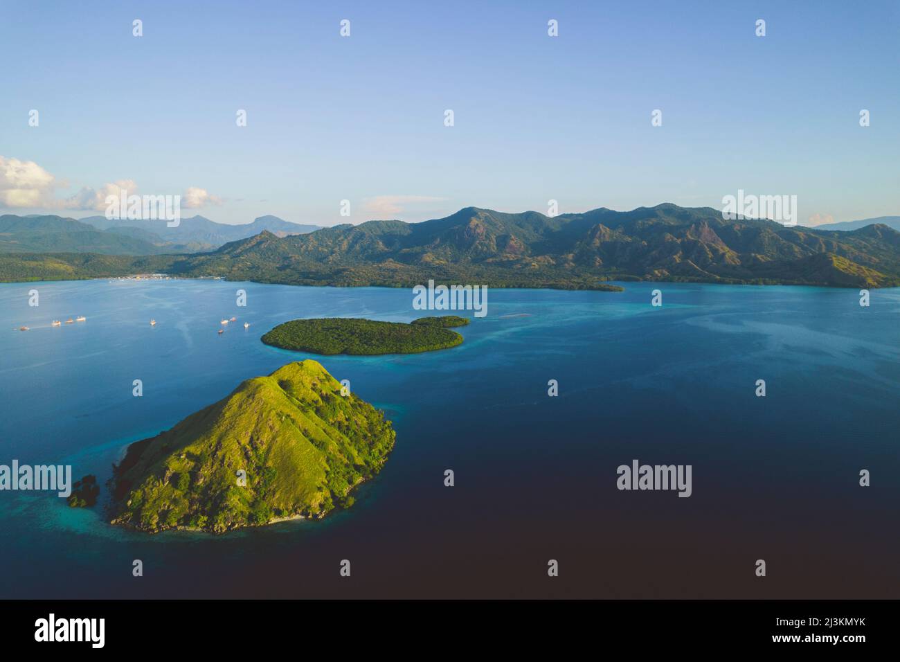 Aerial view of the Komodo Islands, Komodo National Park, home of the ...