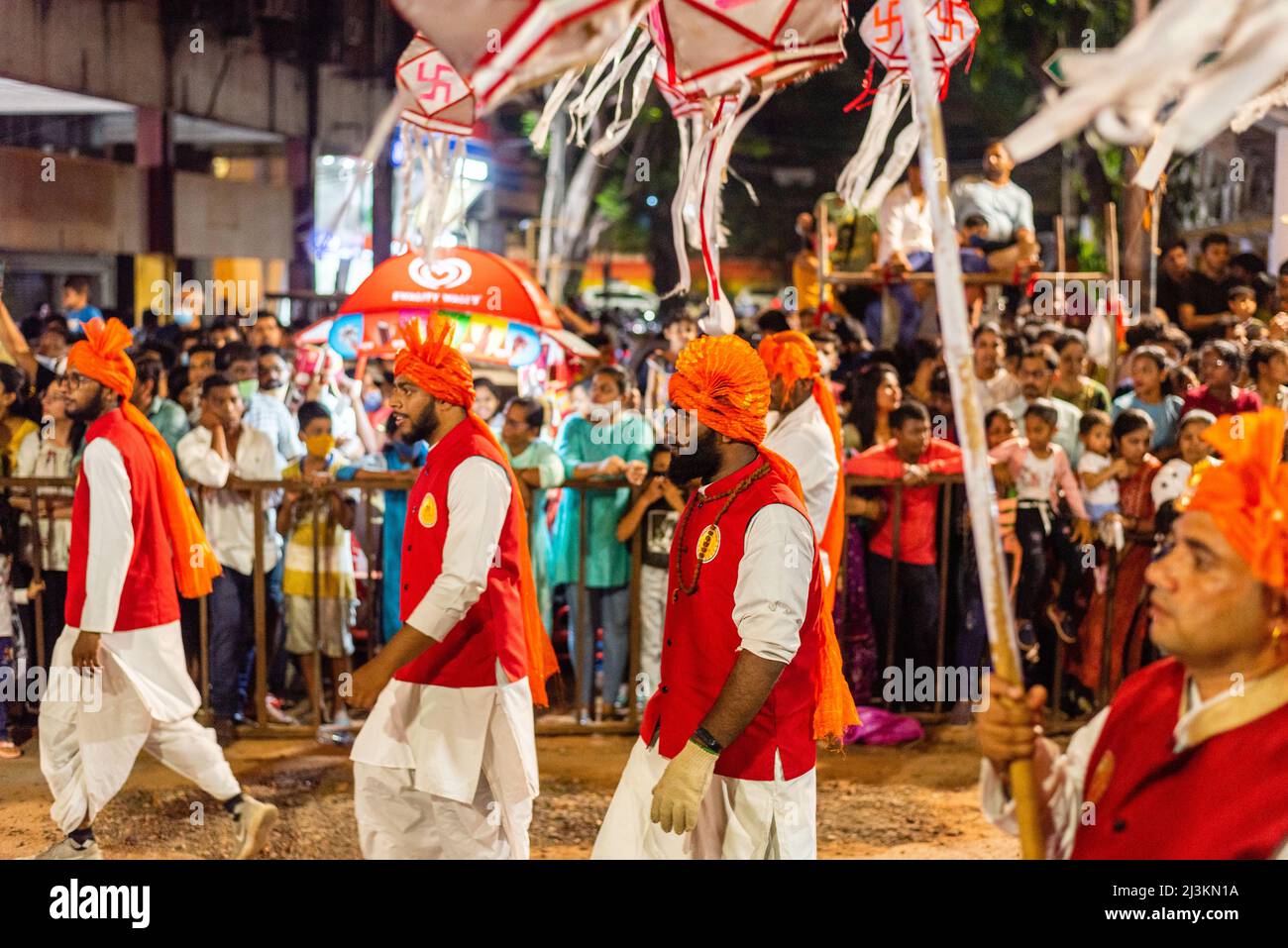 Panaji, Goa, India, March 26th 2022: A medley of colours, folk dancers ...
