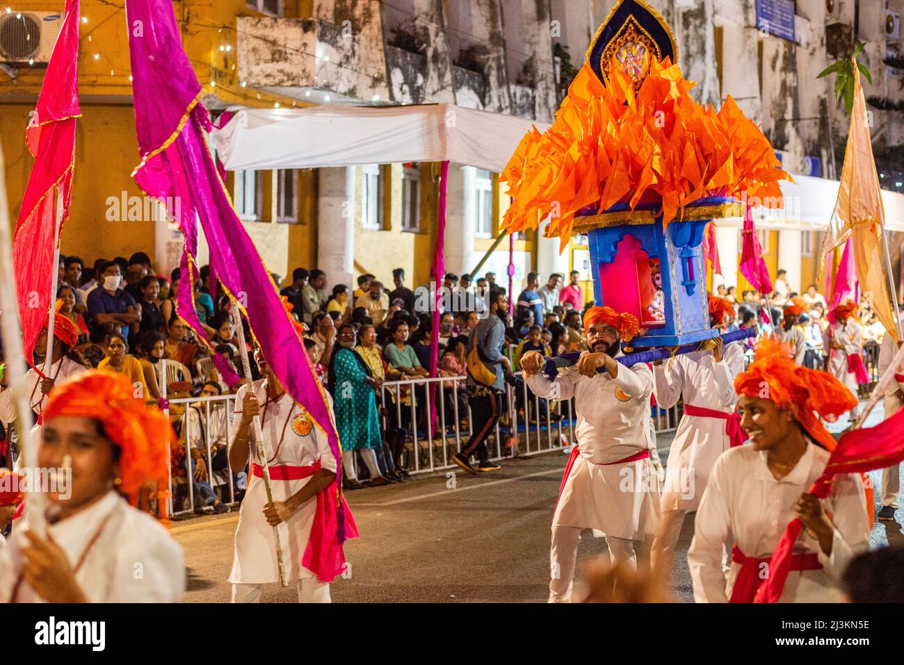 Panaji, Goa, India, March 26th 2022: A medley of colours, folk dancers ...