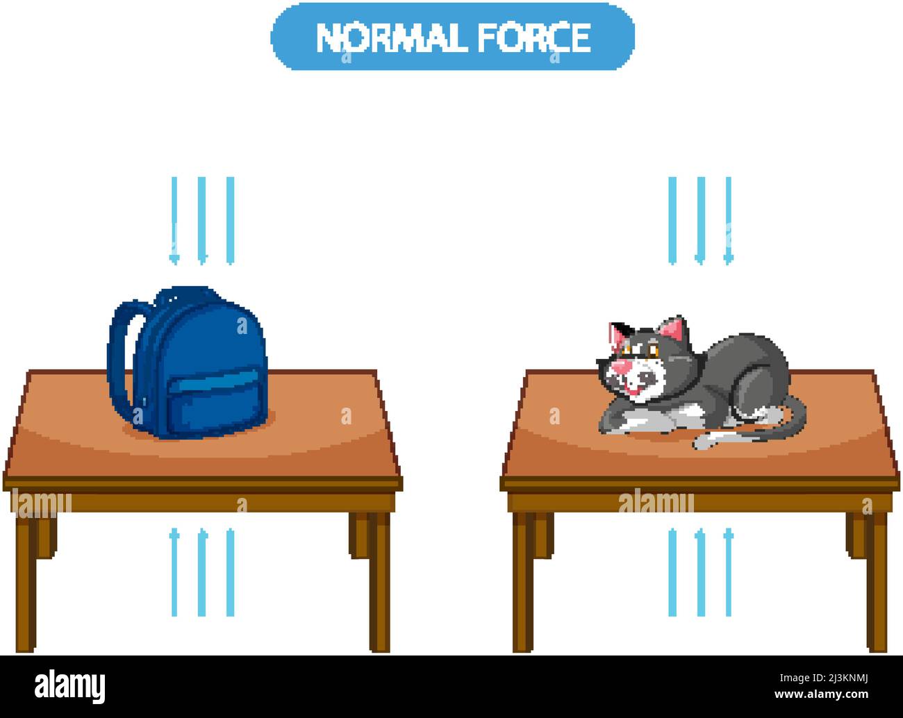 Normal Force With Object On The Table Illustration Stock Vector Image