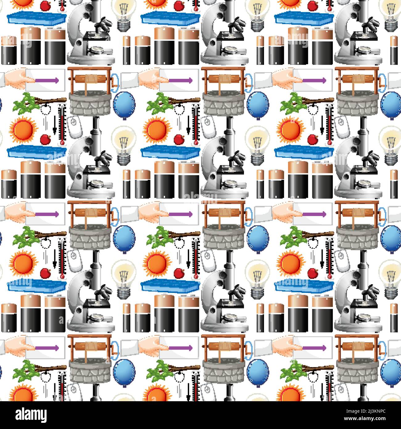 Seamless background with science equipments illustration Stock Vector ...