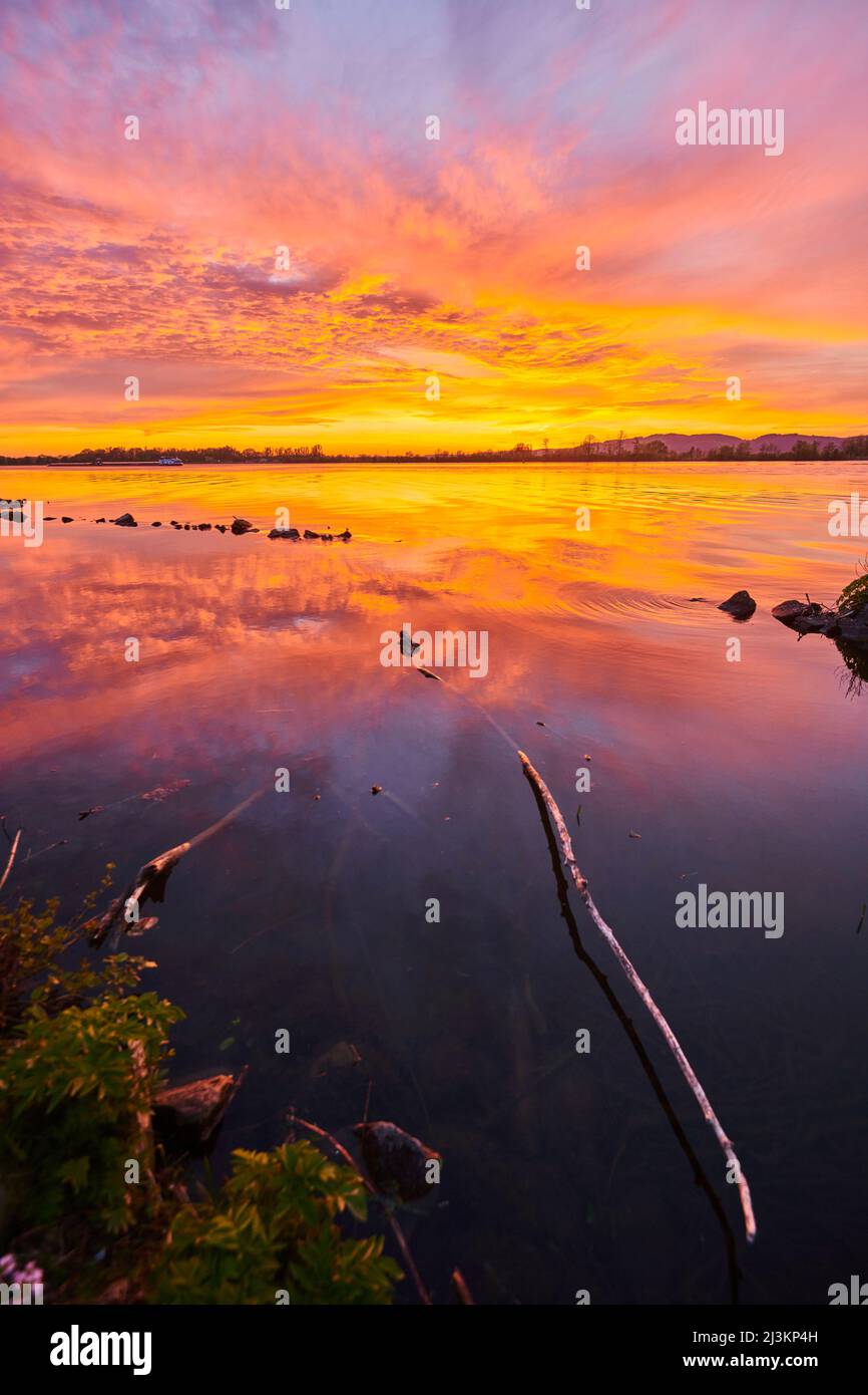 River horizon during sunset hi-res stock photography and images - Alamy