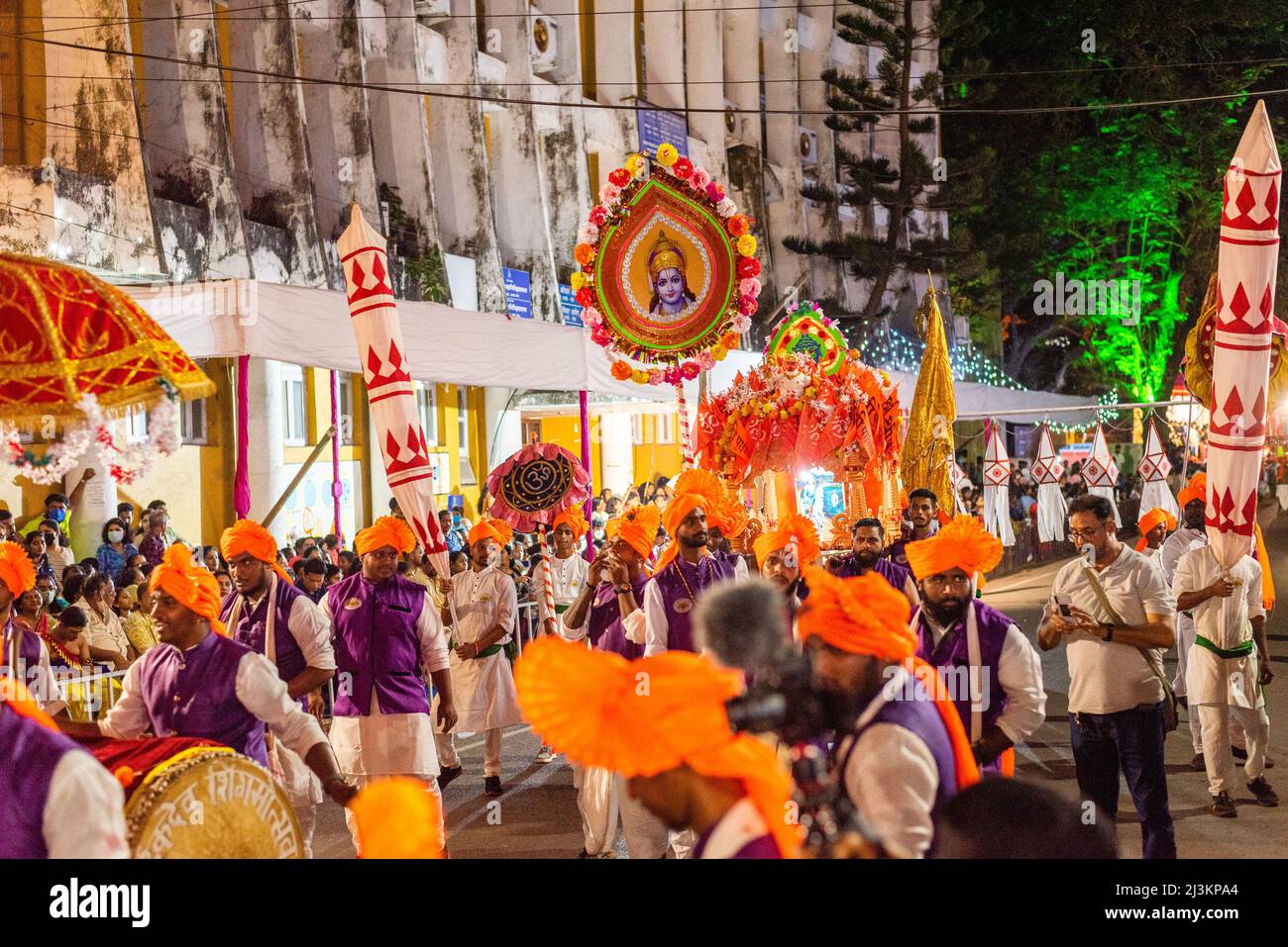Panaji, Goa, India, March 26th 2022: A medley of colours, folk dancers ...