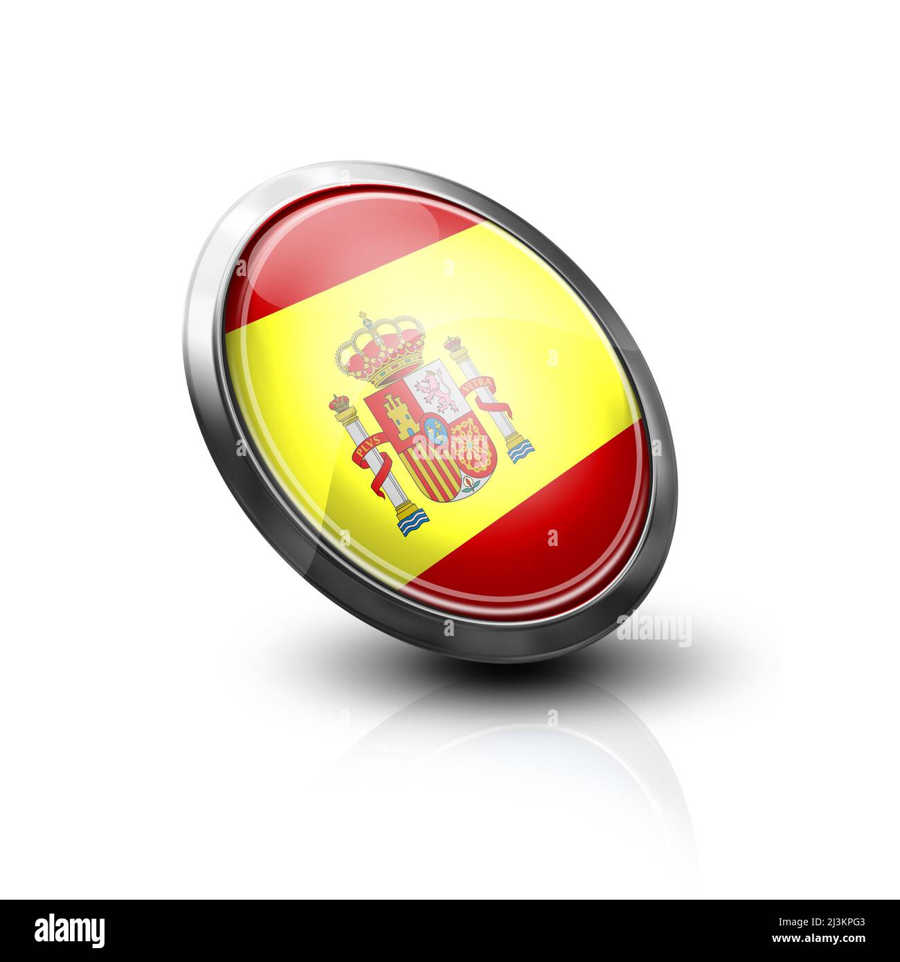 Spain flag button hi-res stock photography and images - Alamy