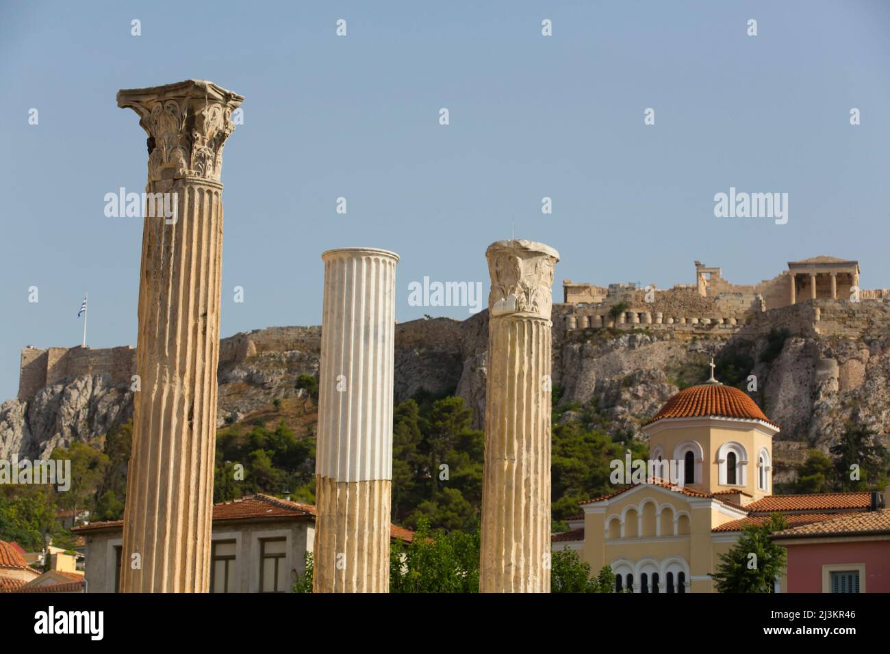 Columns of Hadrian's Library in Athens, Greece; Athens, Greece Stock ...