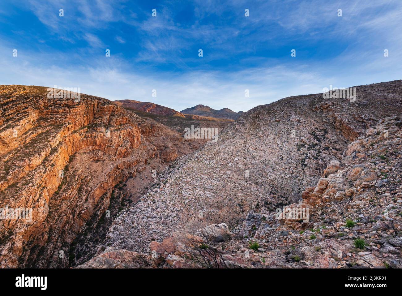 Colourful and rugged rock formations on the Swartberg Pass, Western ...