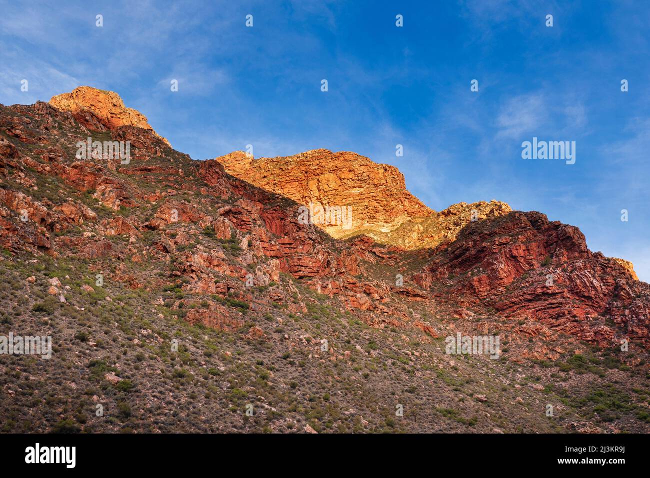 Colourful and rugged rock formations on the Swartberg Pass, Western ...