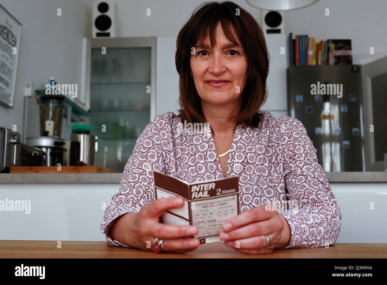 Berlin, Germany. 30th Mar, 2022. Elke Tesche, travel blogger, shows her ...