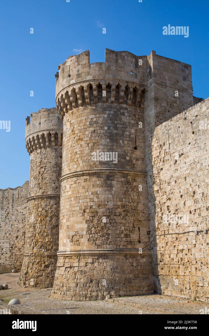 Marine Gate in Old Town Rhodes in Greece; Rhodes, Dodecanese, Greece ...