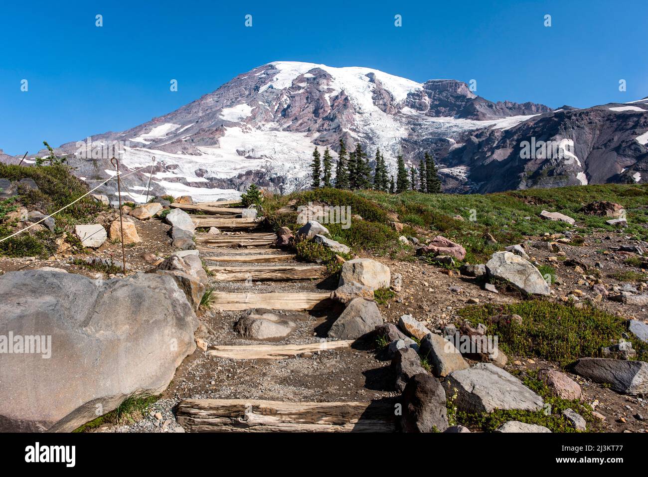 A timberline trail welcomes hikers to Mount Rainier in Washington ...