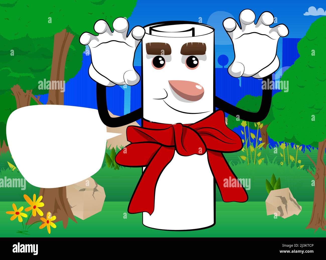 Rolled paper with red ribbon as a diploma is trying to scare you ...