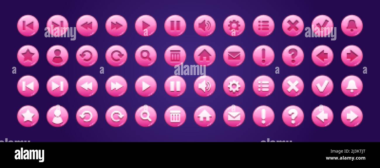 Glossy circle buttons with icons for website or user interface design ...