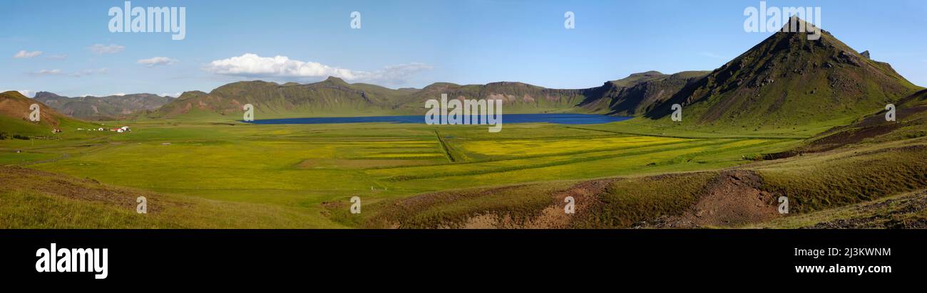 Heitharvatn Lake, near Vik, south coast of Iceland.; A view of ...