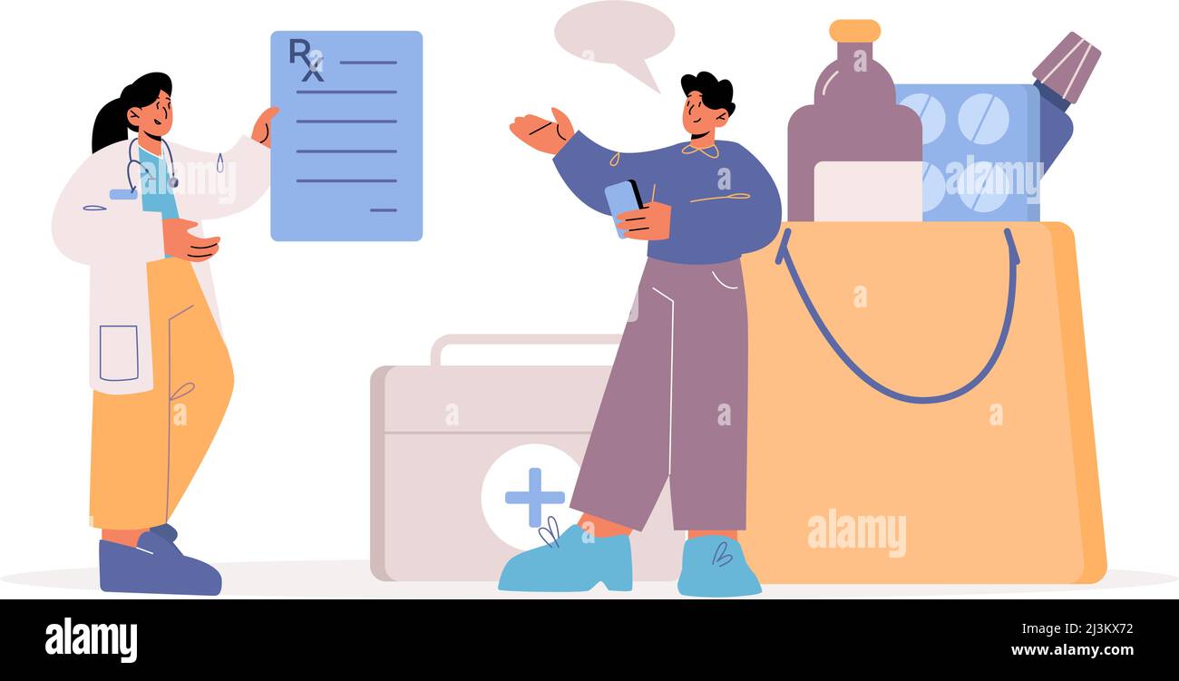 Telemedicine and digital pharmacy concept. Online purchase of medicines ...