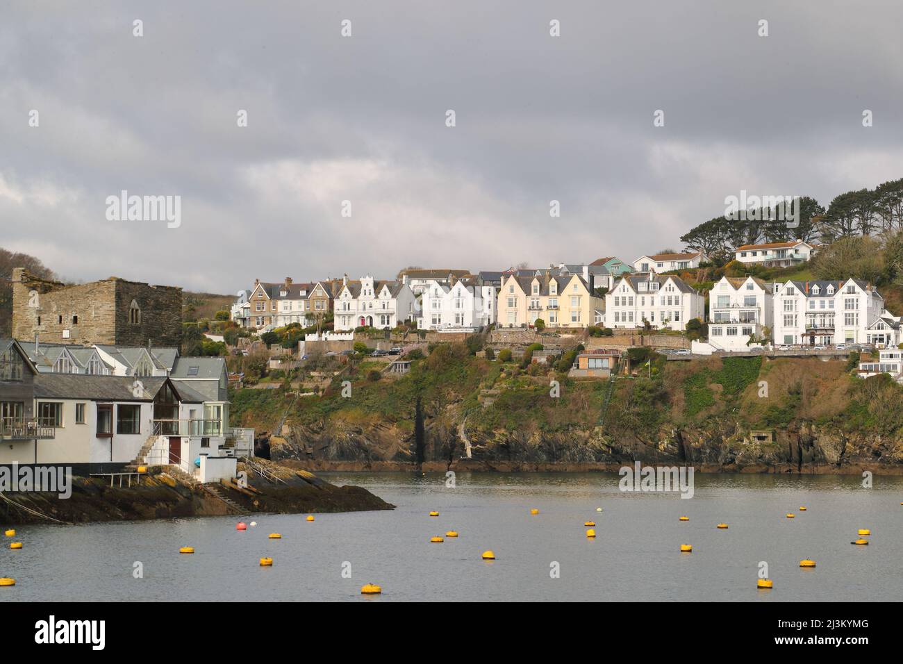 View of Cornish town Fowey from Polruan, UK Stock Photo - Alamy