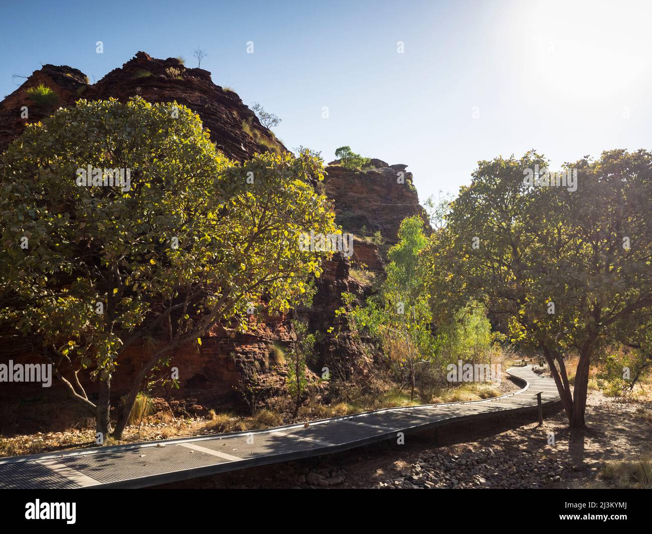 Accessible walkway among the quartz sandstone and conglomerate karst ...
