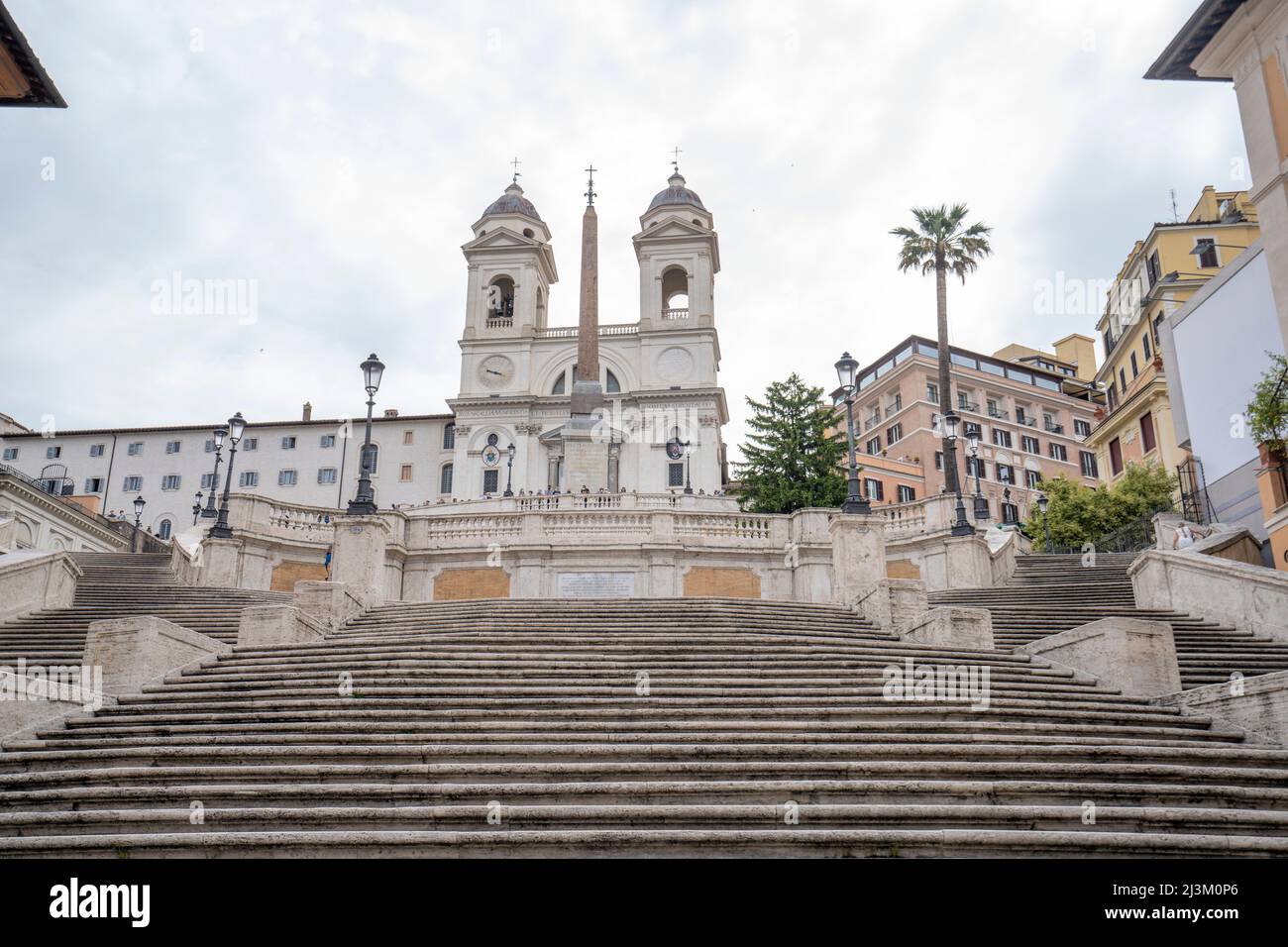 Spanish Steps and Trinita dei Monti church at the top, landmarks in ...
