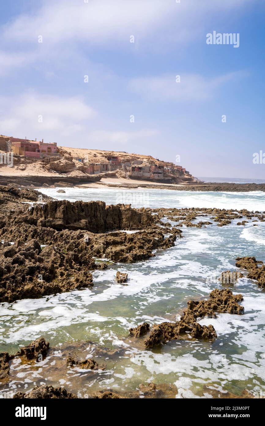 Fishing village on the Atlantic Ocean near Agadir, Morocco; Agadir ...