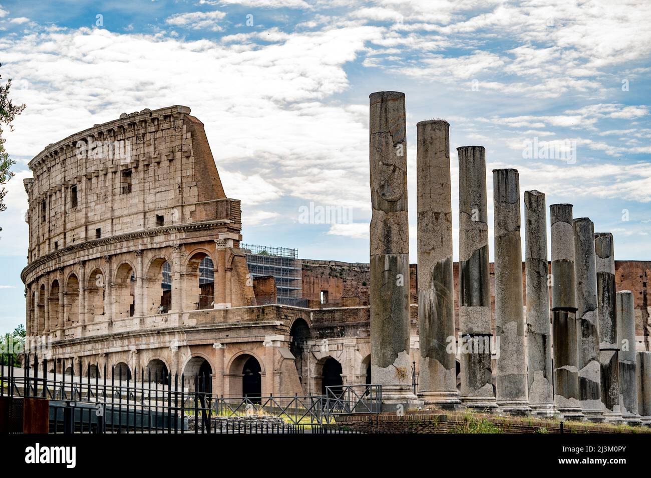 Colosseum, ruins of the ancient amphitheatre in Rome, Italy; Rome ...