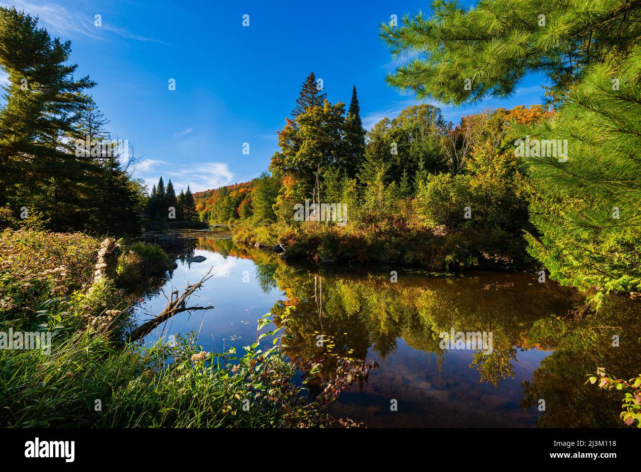 Ivan Lake, Mille-Isles in the Laurentides of Quebec, Canada; Quebec ...