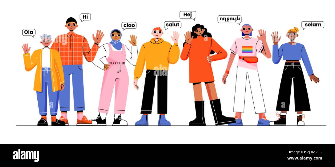 Welcome greetings different languages hi-res stock photography and ...